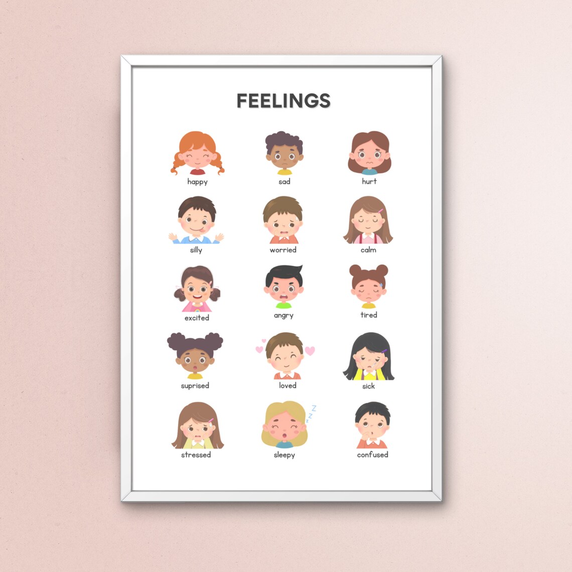 Feelings Educational Poster | Feelings Chart, Emotions Chart, Emotions ...