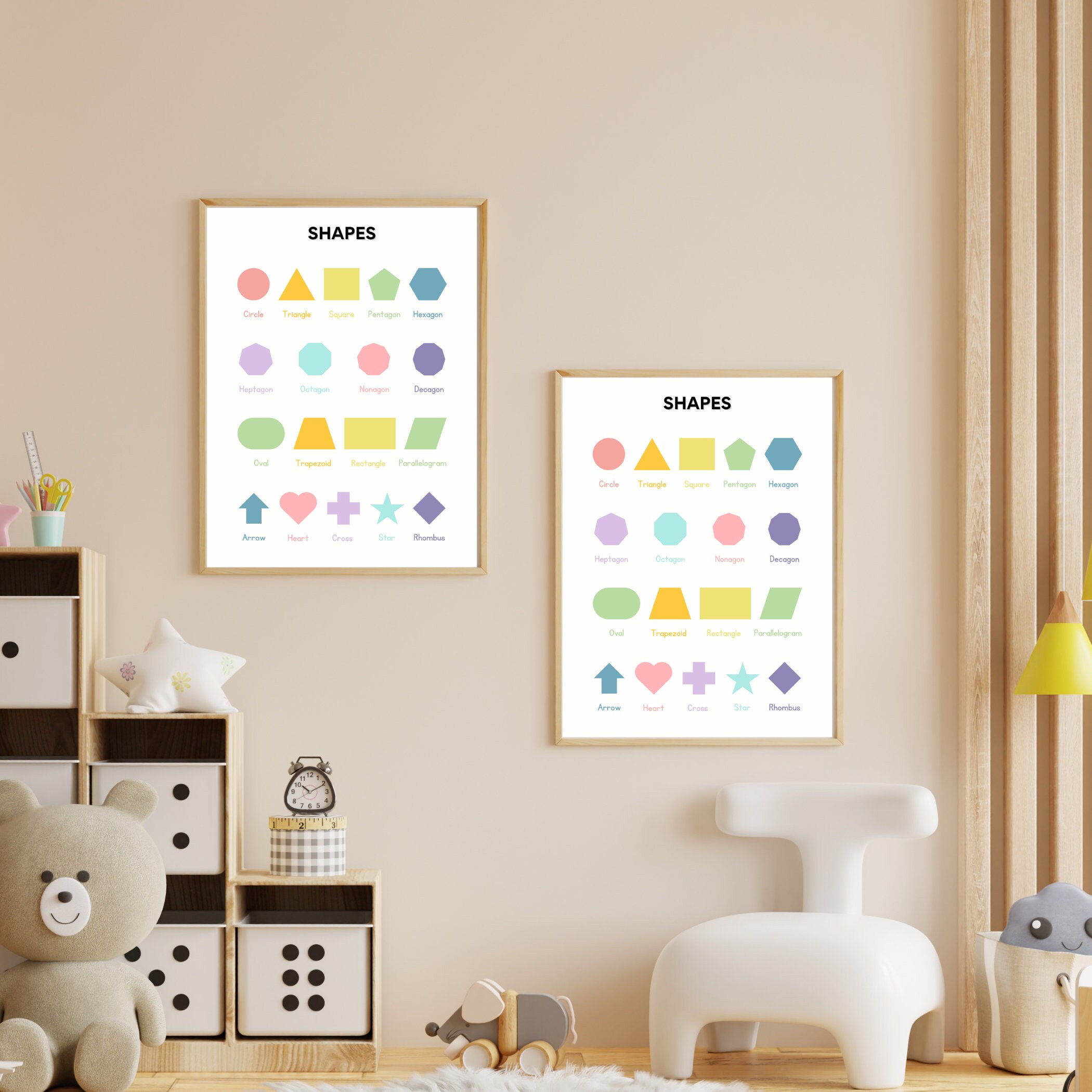 Shapes Poster, Educational Classroom Decor, Educational Wall Art ...