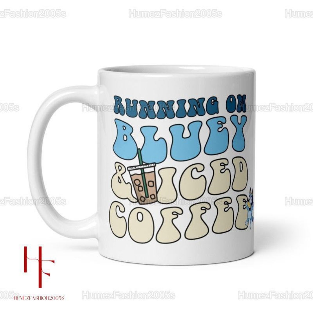 Bluey Iced Coffee Coffee Mug, Bluey Dad Tea Cup, Birthday Gift Ideas ...