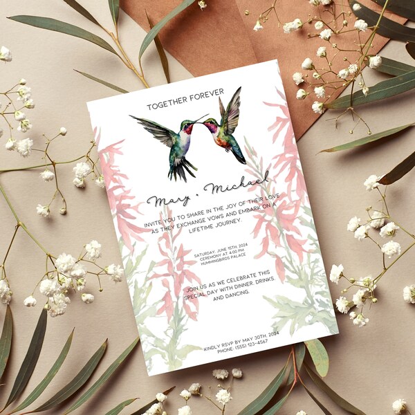 Hummingbird Invitations - Etsy