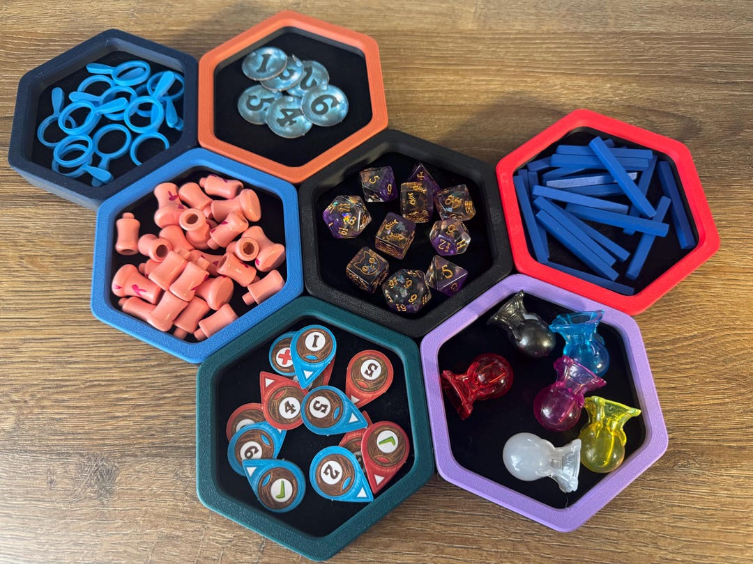 Magnetic Hex Board Game Token Trays: Modular Gaming Organizer - Etsy
