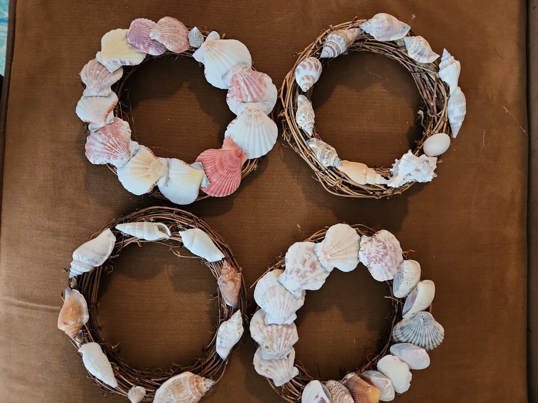 Shell Wreaths, Created With Shells From Sanibel Island. Beach Theme - Etsy
