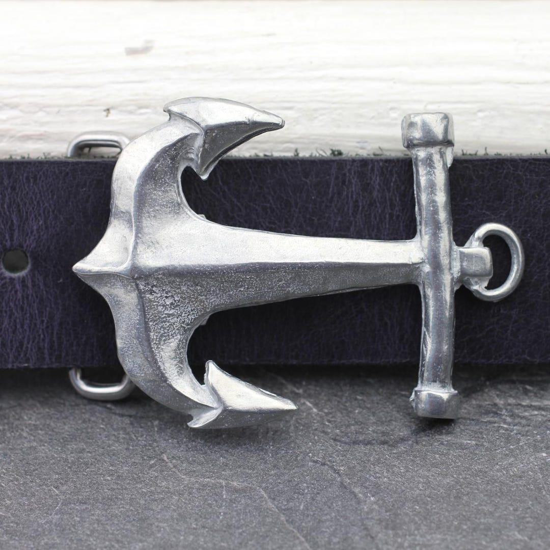 Rustic Silver Anchor Rope Belt Buckle, Summer Belt Buckle Craft ...