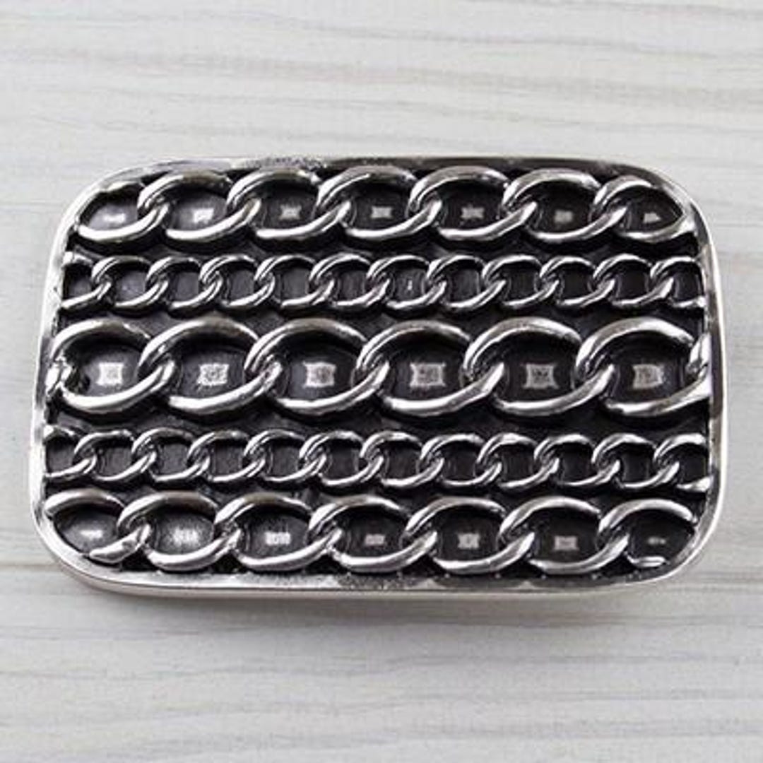 Chain Belt Buckle, Silver Belt Buckle, Metal Belt Buckle, Rectangle ...