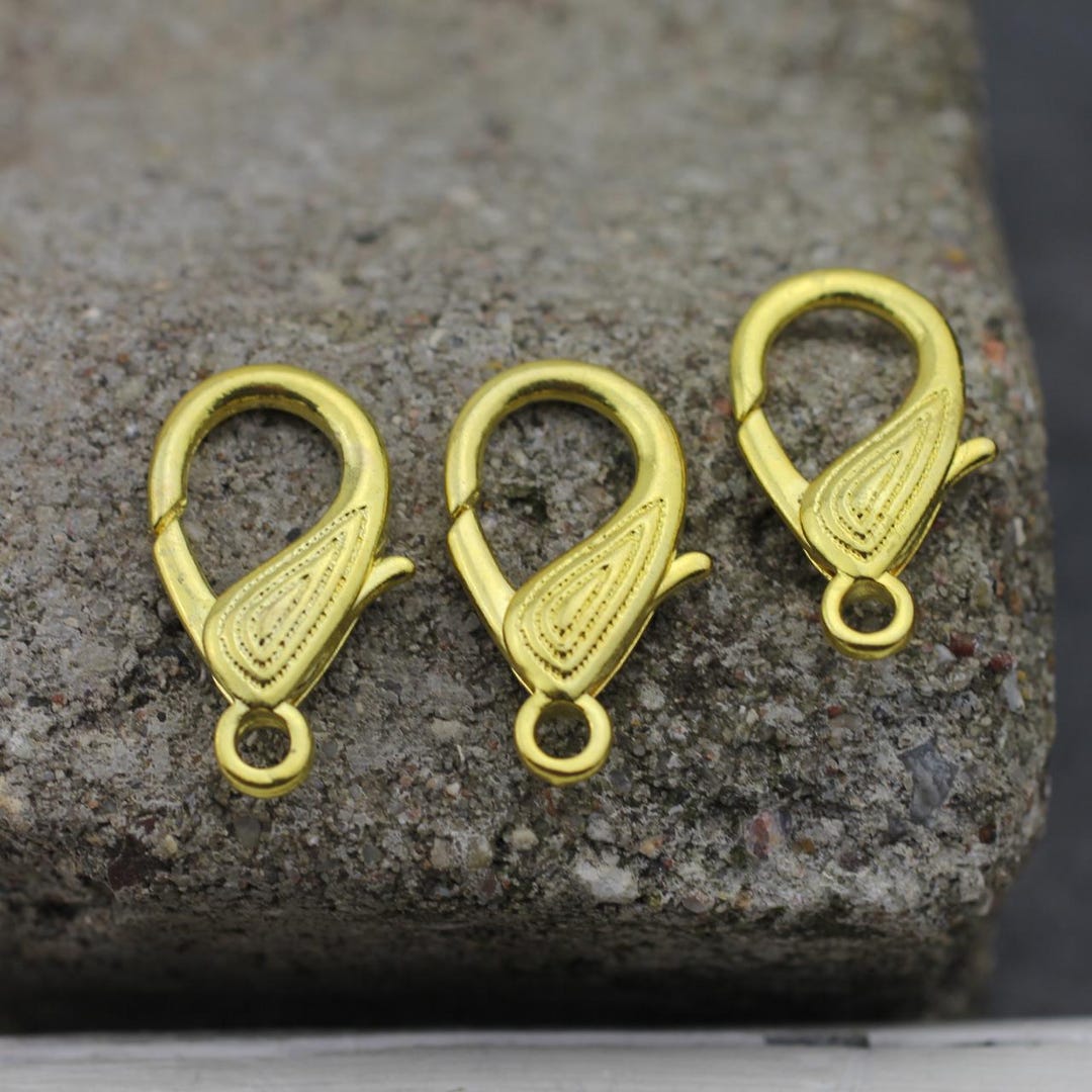 5 Large Ornate Lobster Clasps, Brass Lobster Clasps, Gold Plated Clasps ...
