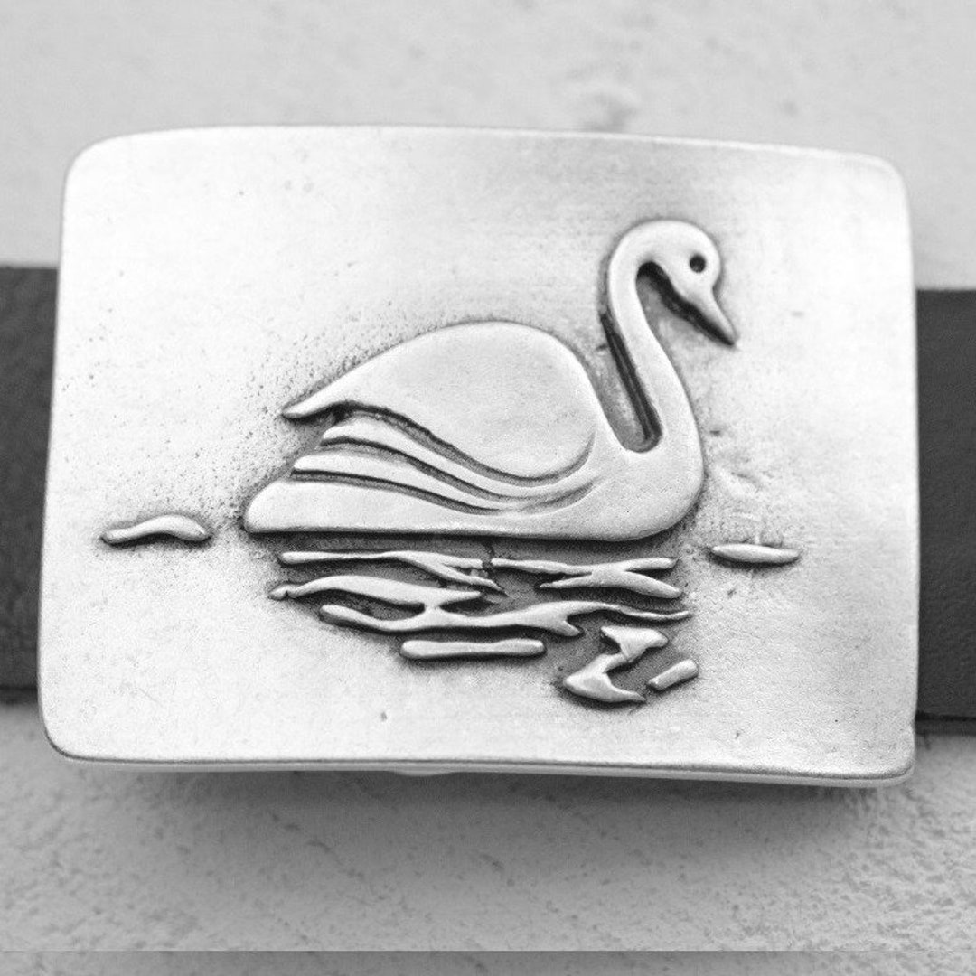Antique Silver Swan Belt Buckle for Snap Belt, Swan Belt Buckle ...