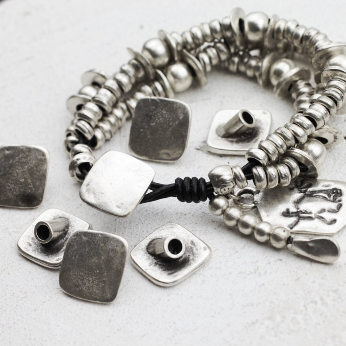 10 Button Clasp Set for Leather Bracelets, Clasp for Bracelets, Wrap ...