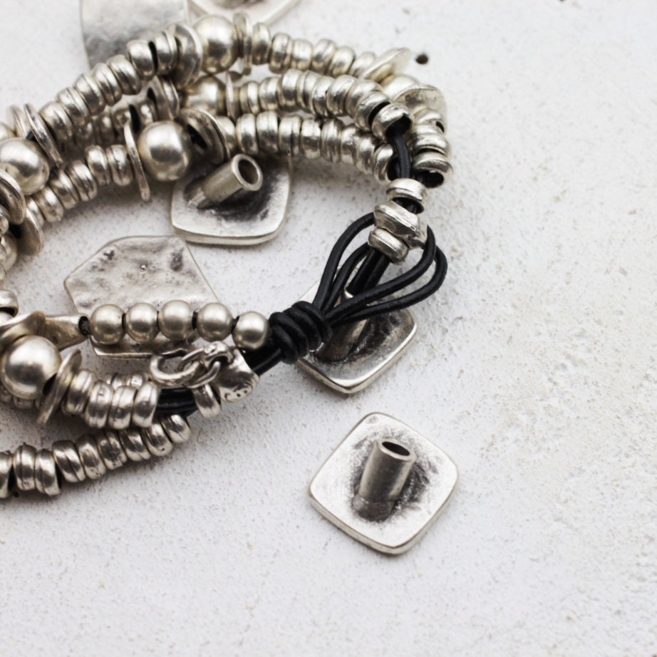 10 Button Clasp Set for Leather Bracelets, Clasp for Bracelets, Wrap ...