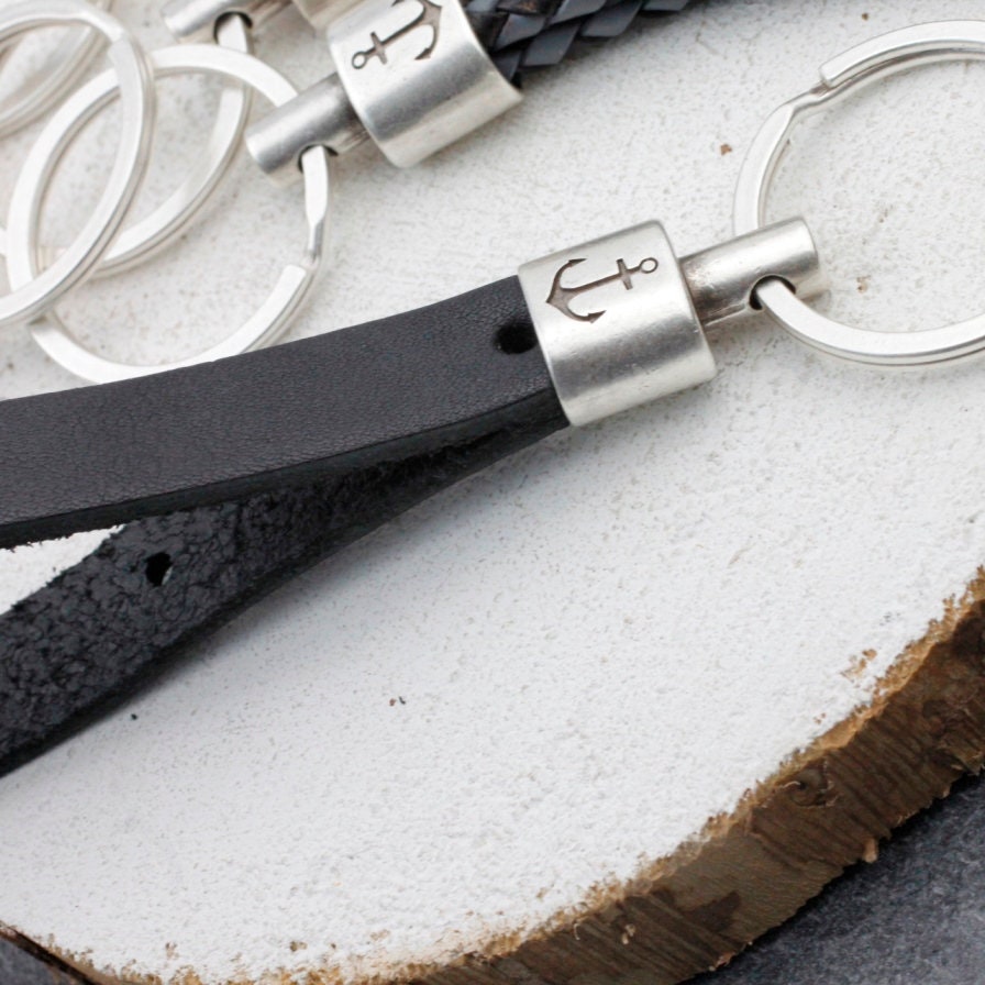 1 Anchor Keychain Findings, Round Leathers, Flat Leather, Sail Ropes ...