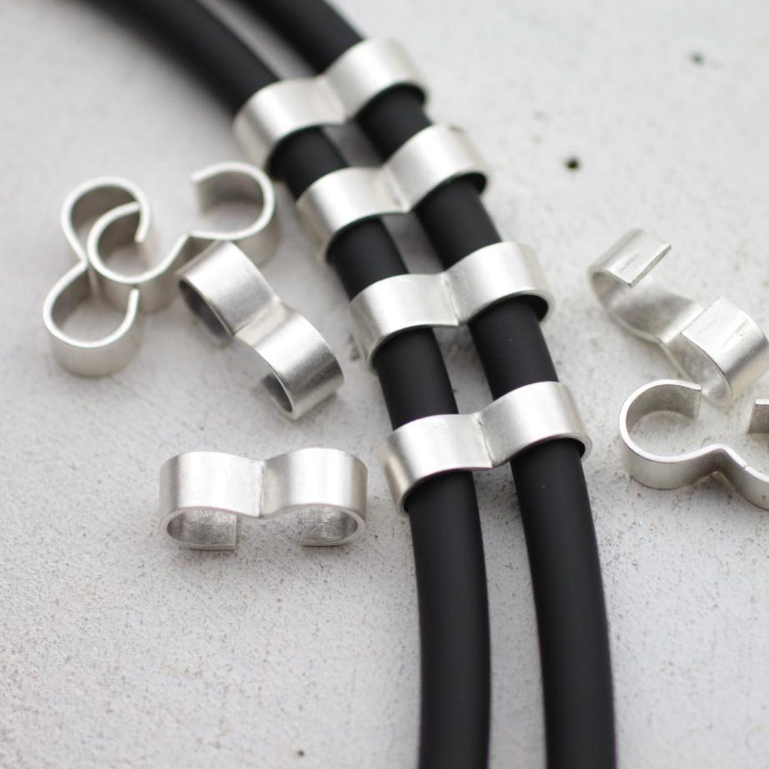 10pcs Tiny Double Barrel Beads, Fold Over Crimp Bead, Cord Crimp, Crimp ...