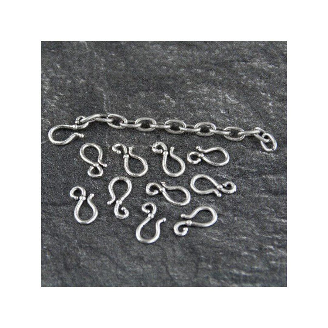20 Silver Hook Clasps, Brass Clasp, Hook Closure, Necklace Clasp ...