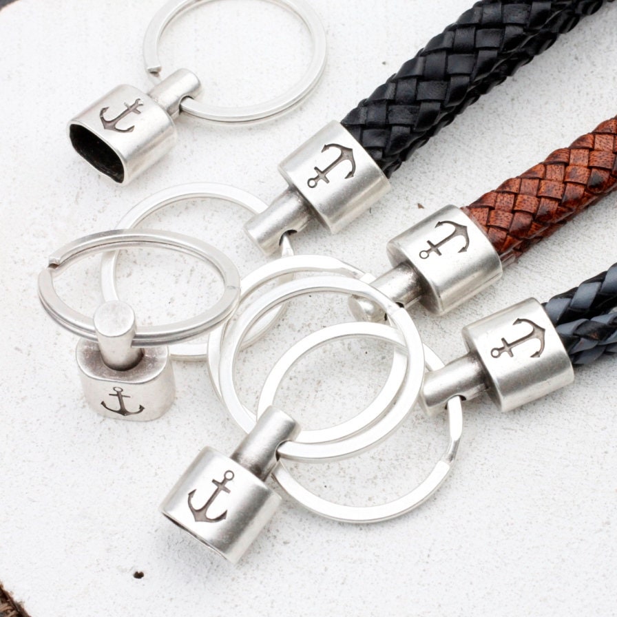 1 Anchor Keychain Findings, Round Leathers, Flat Leather, Sail Ropes ...