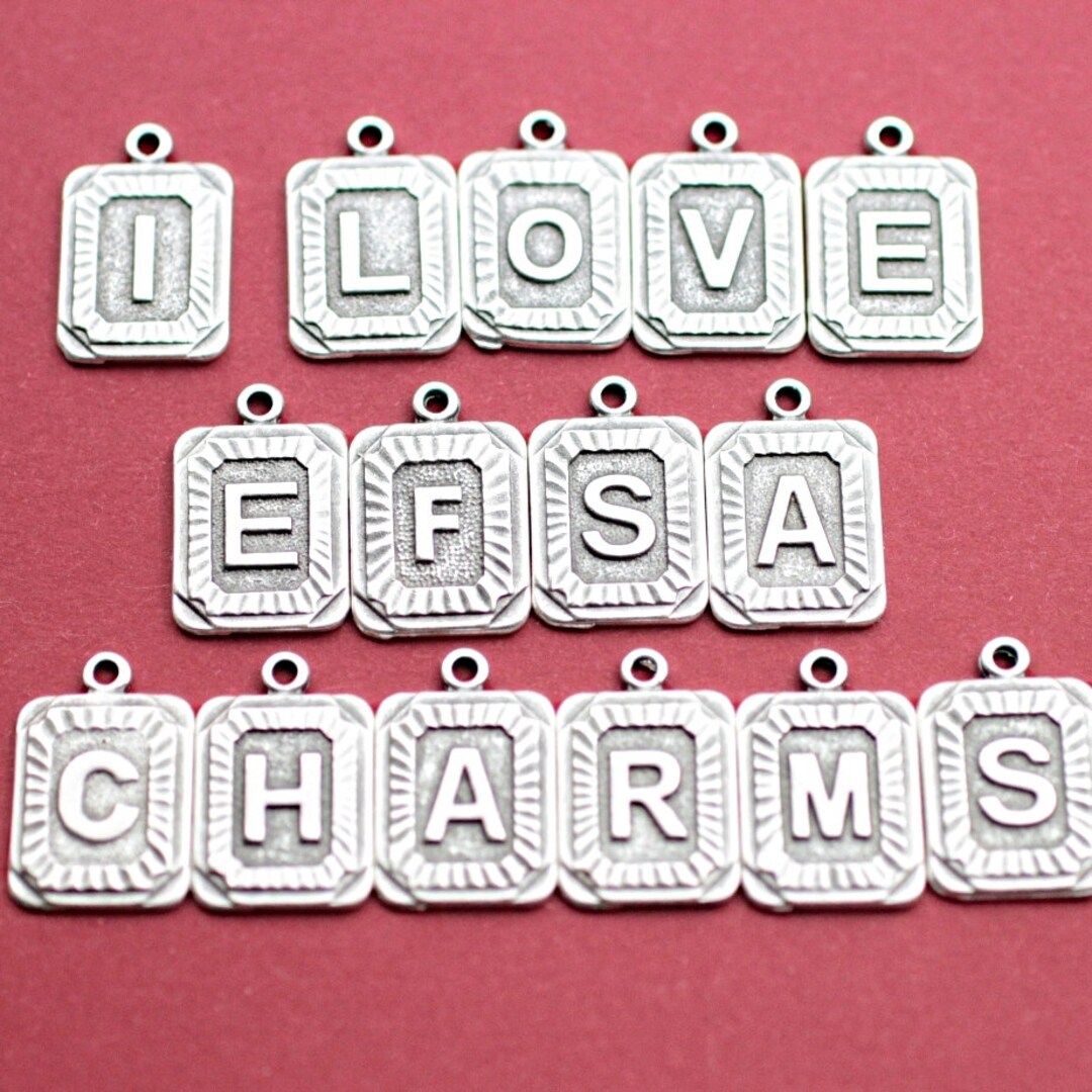 Alphabet Letter Pendant, Initial Letters Charms for Women Men Antique ...