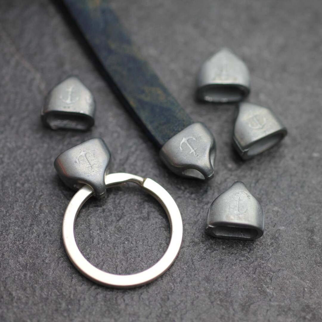 10 Anchor Keychain Findings, Flat Leather, Sail Ropes Keychains Making ...