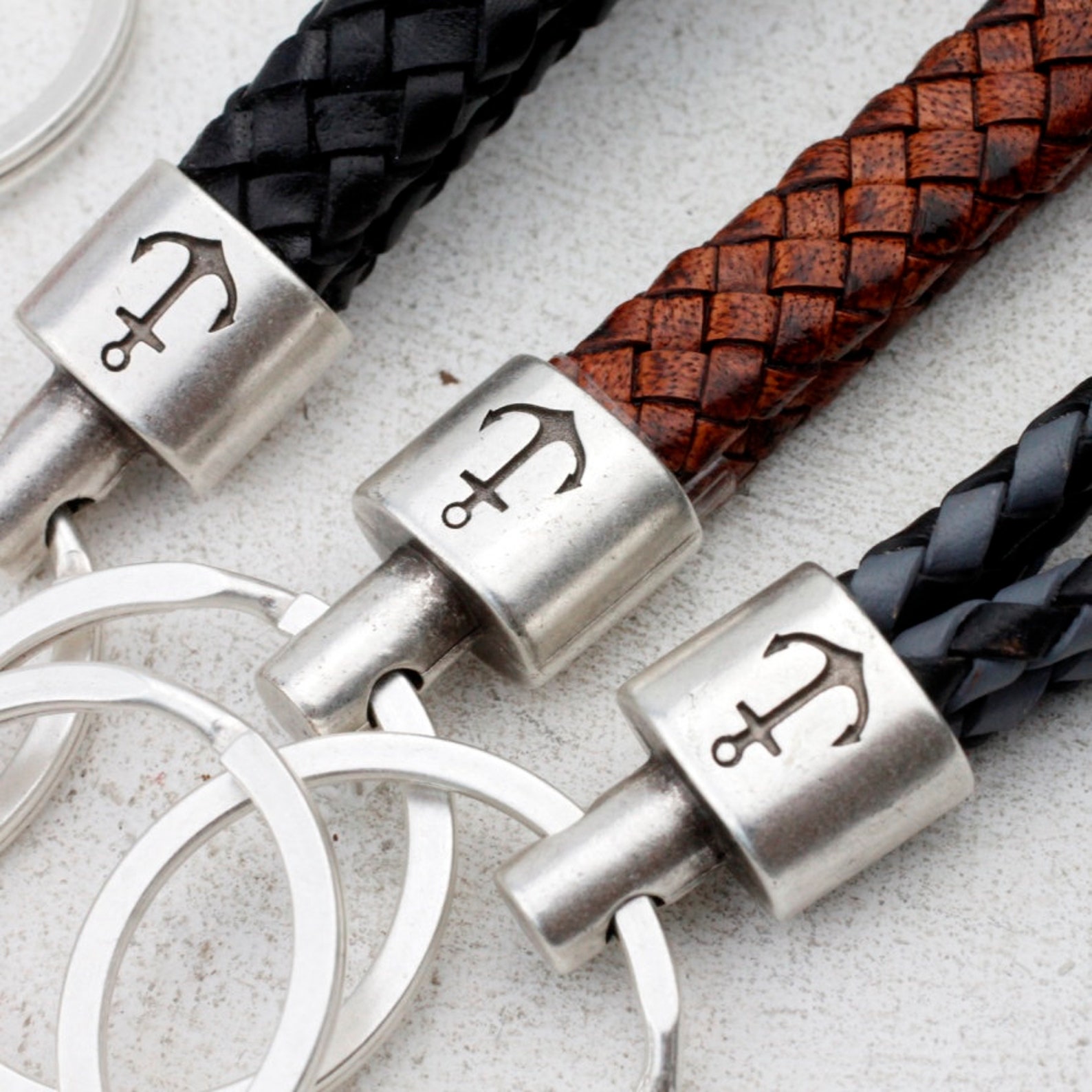 1 Anchor Keychain Findings, Round Leathers, Flat Leather, Sail Ropes ...