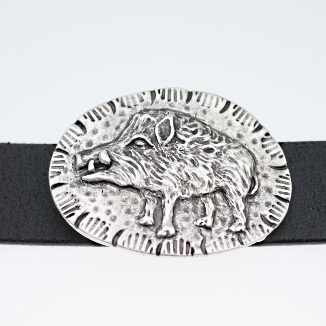 Silver Wild Boar Buckle for Snap Belt, Pig Buckle Fastener, Leather ...