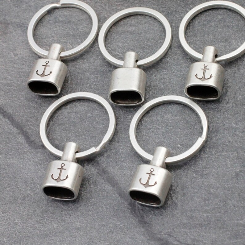1 Anchor Keychain Findings, Round Leathers, Flat Leather, Sail Ropes ...