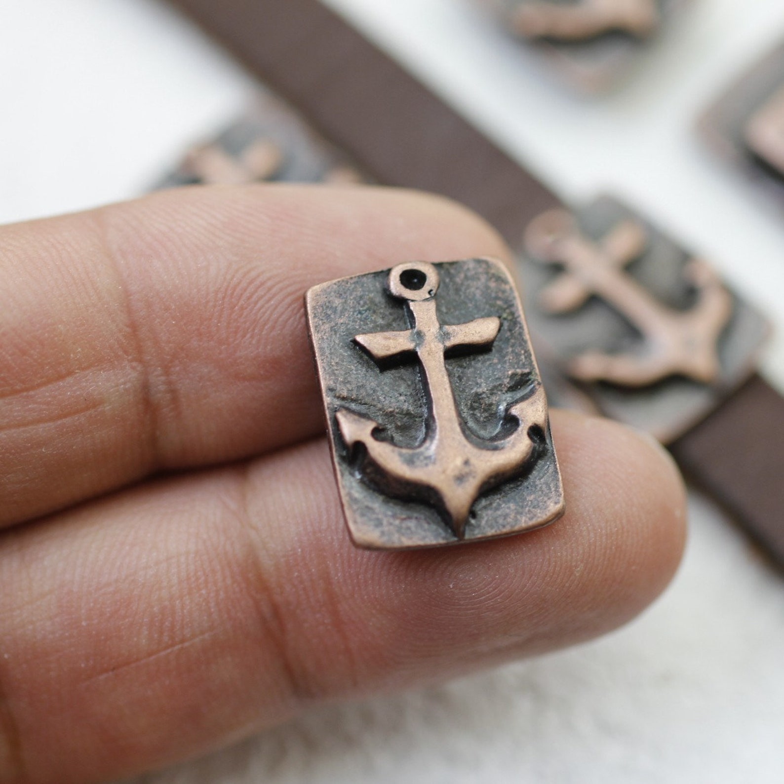 5 Anchor Slider Beads, Anchor Charms, Metal Beads for Bracelet Making ...