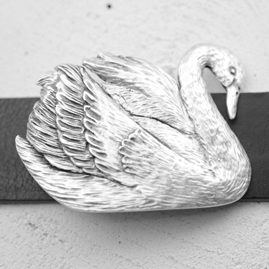 Swan Belt Buckle, Silver Belt Buckle, Animal Buckle, Belt Fastener ...