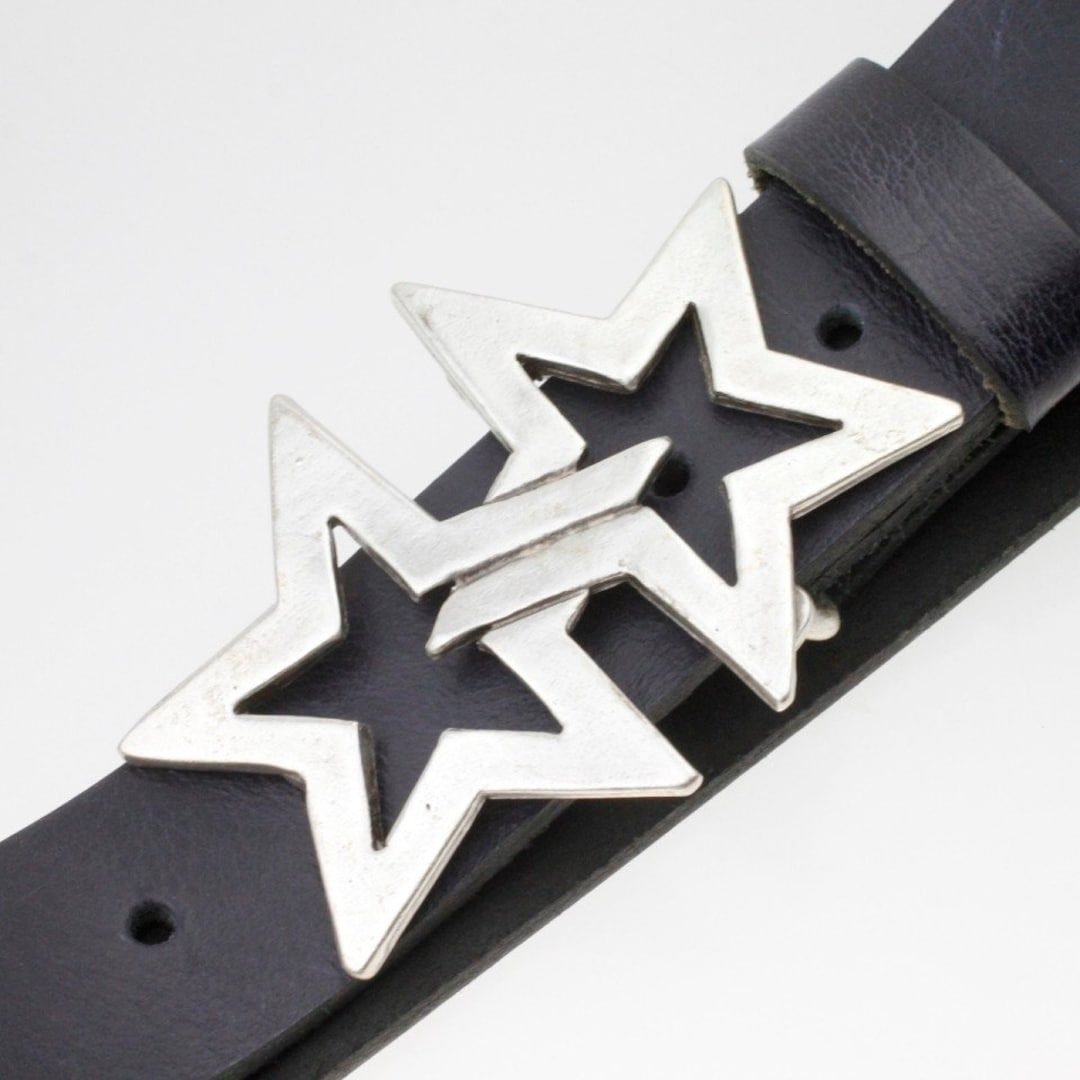 Star Belt Buckle, Double Star Belt Pin, Starry Belt Accessory, Western ...