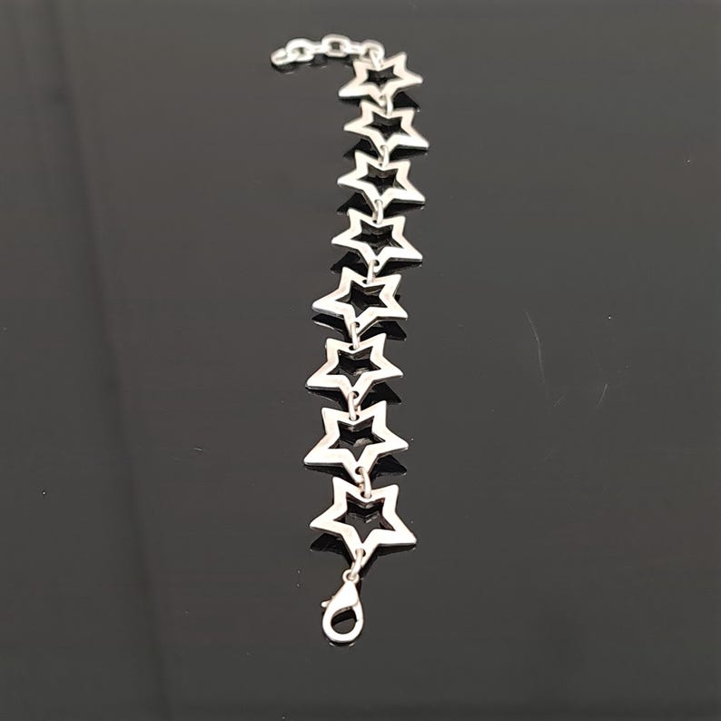 Silver Star Bracelet, Star Chain Bracelet, Starry Bracelet, Star ...