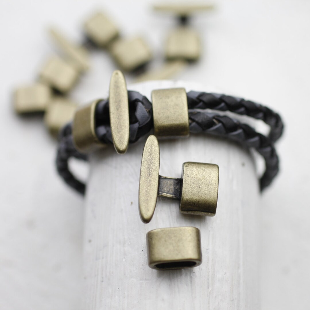5 Sets T-bar Hook Clasp, Bracelet Findings, Open Hook Clasp, Antique ...