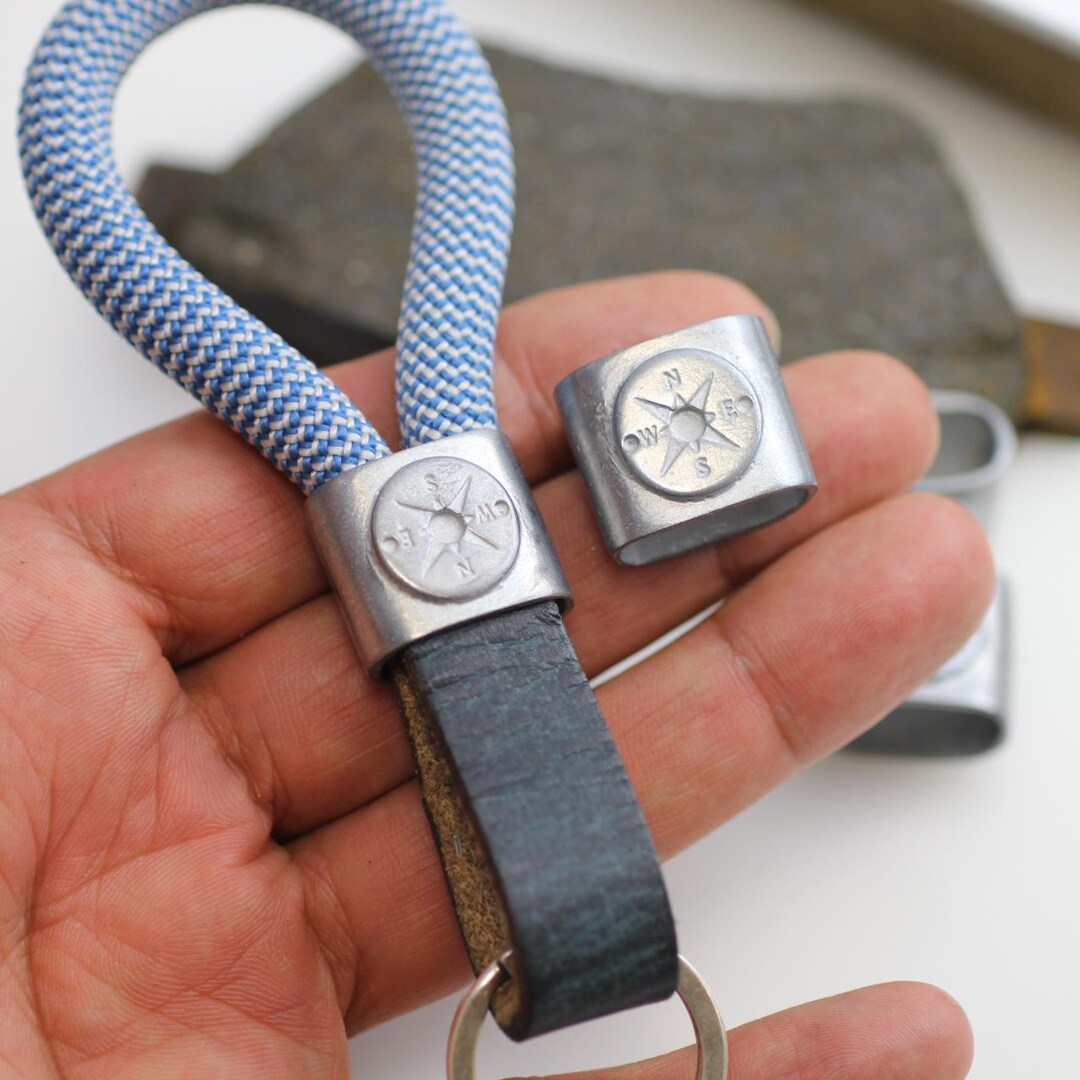 1 Compass Keychain Findings, DIY Keychain, Slider Beads, Antique Silver ...