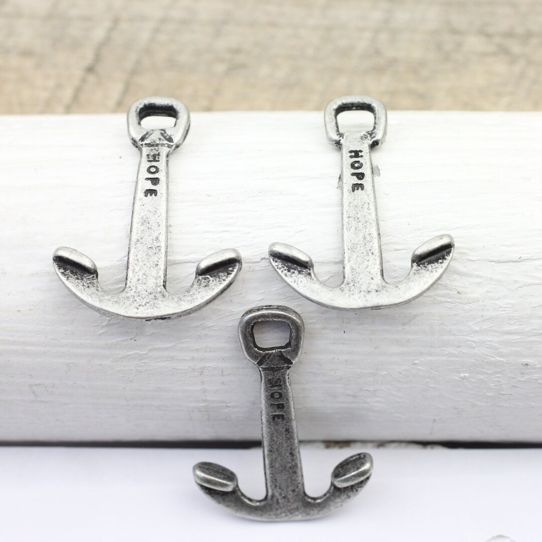 10 Anchor Bracelet Clasps, Dark Silver Anchor Pendant, Clasp for ...