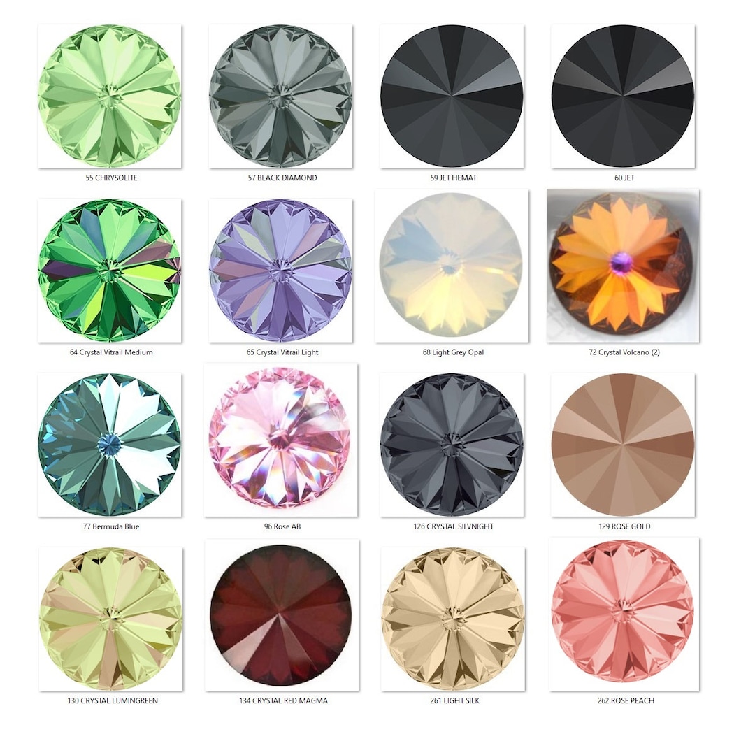 14mm Swarovski Crystal 1122 Rivoli Round Stones Crystals - Various ...