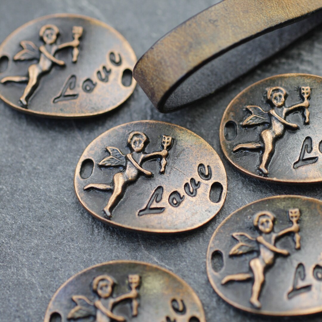 5 Angel Connector, Artisan Design Charms, Good Luck Charms, Love Charms ...