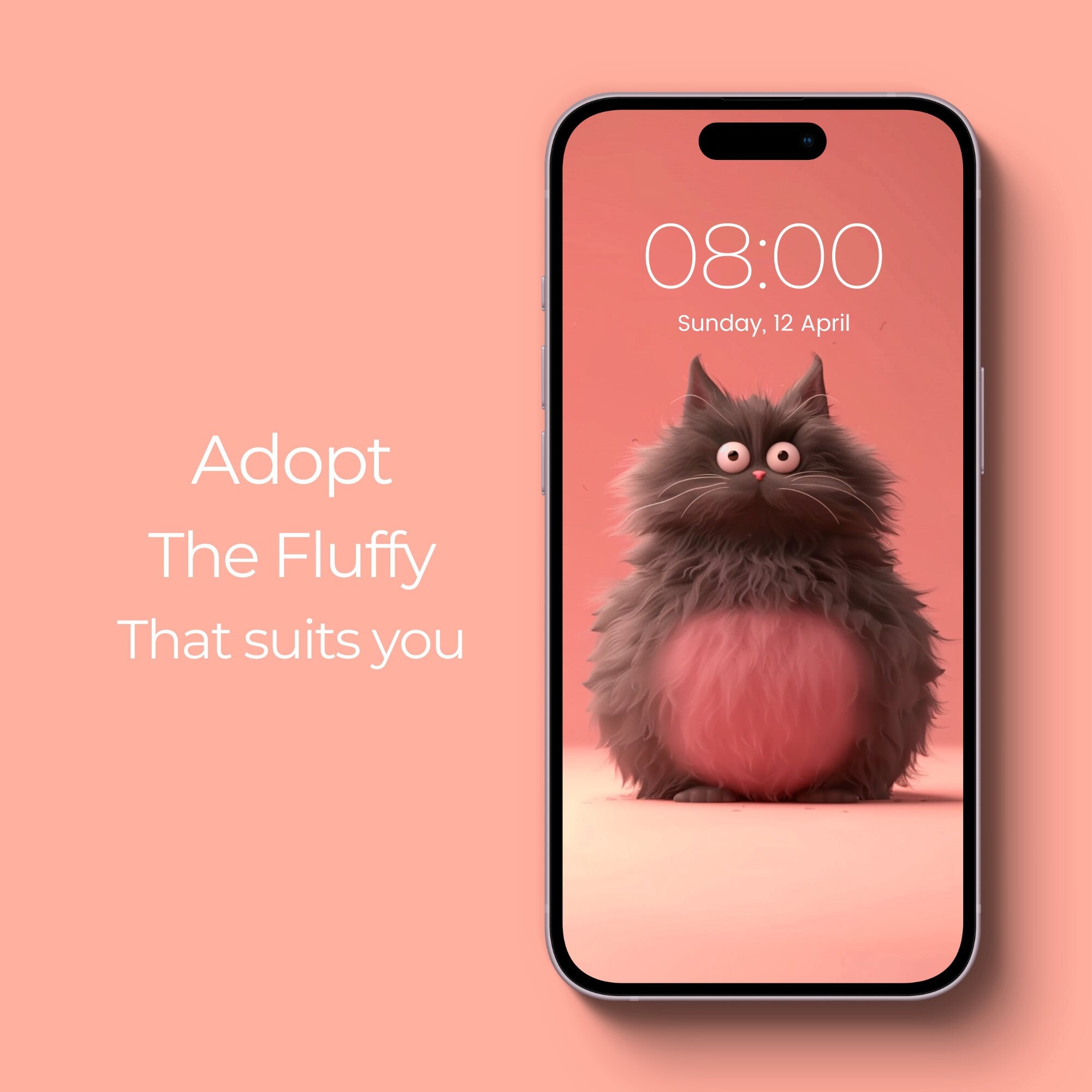 Fluffy Choby Cute Cat Wallpapers, 3d Kawai Wallpapers iPhone 15 ...