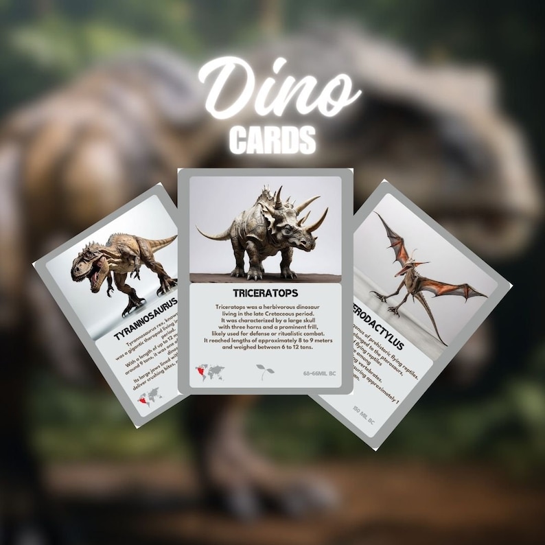 Dino Cards - Etsy