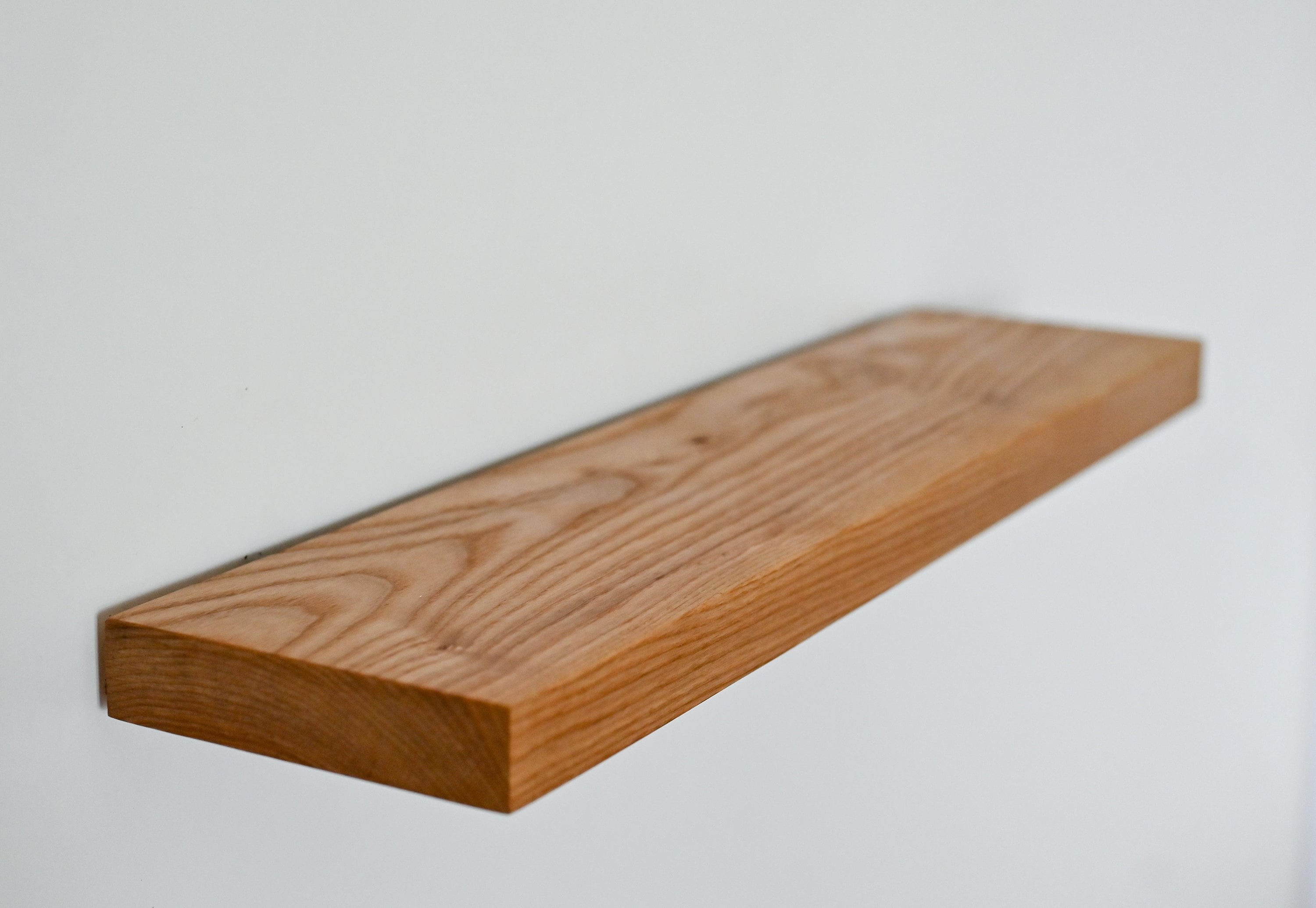Ash Floating Shelves, Flat Edge Wood Shelf, Long Book Shelves, Small ...