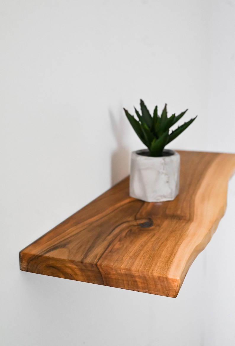 Live Edge Walnut Floating Shelf: Heavy Duty Farmhouse Style - Etsy