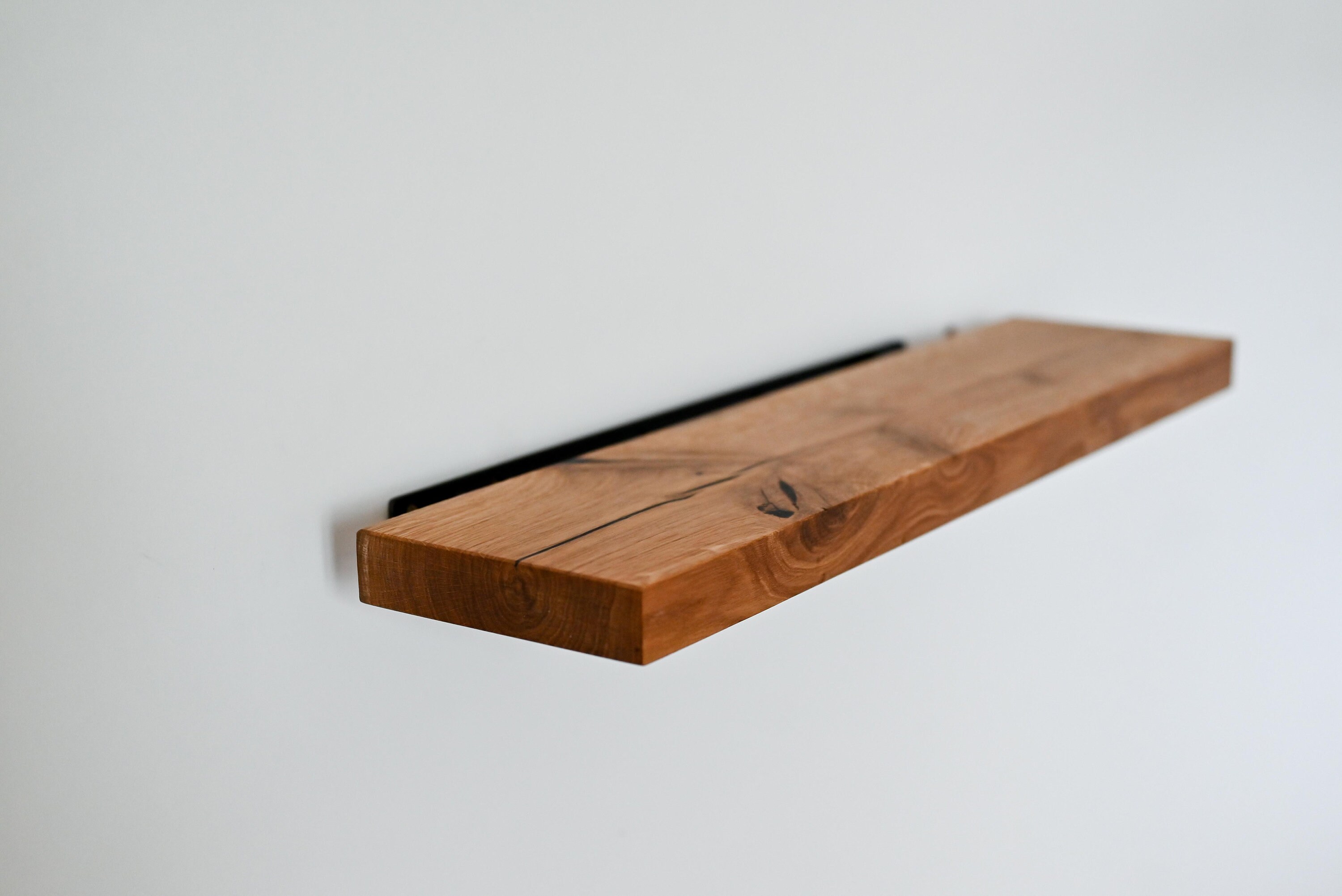 Flat Edge Oak Floating Shelf: Rustic Farmhouse Style - Etsy