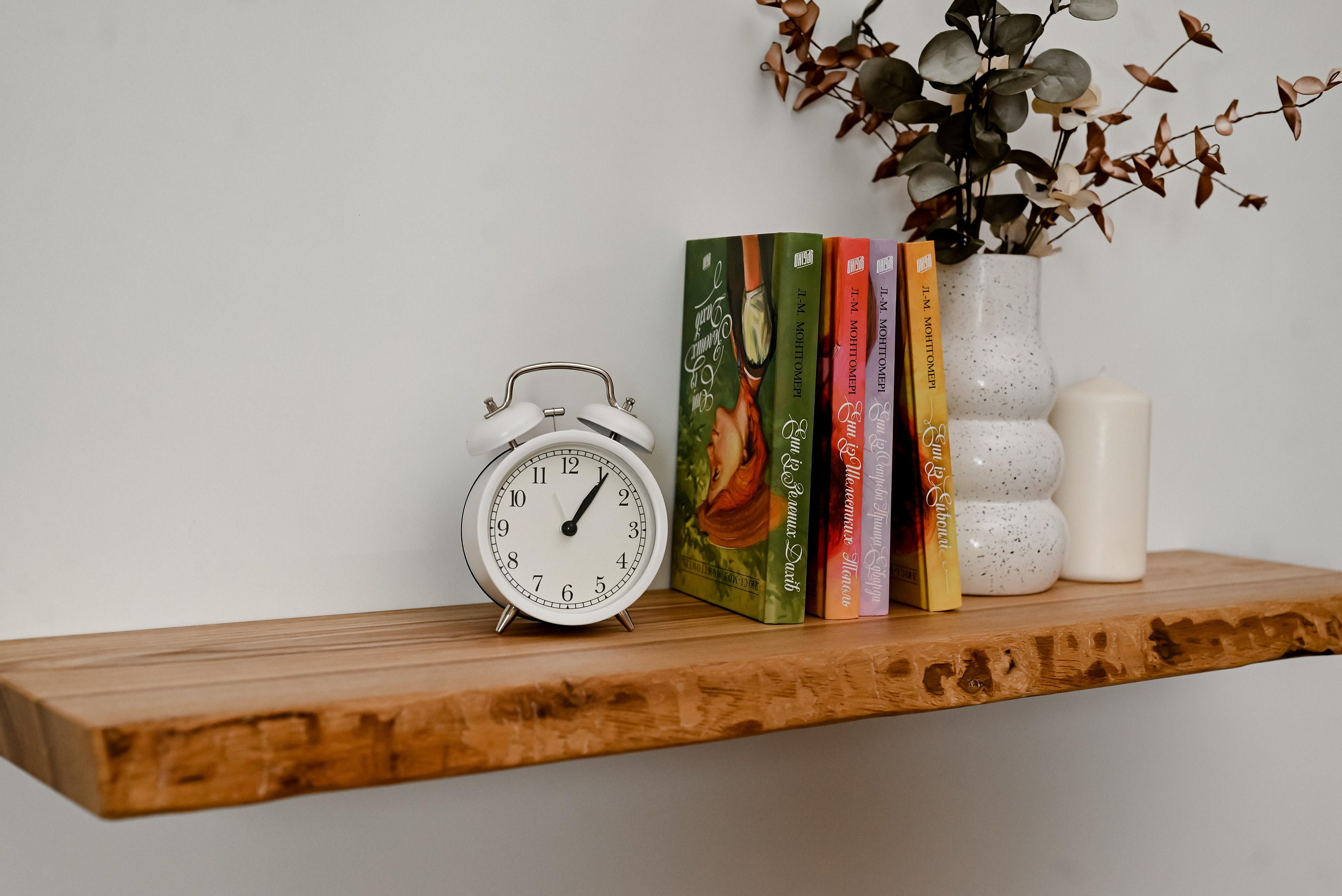 Ash Floating Shelf, Oak Floating Shelf, Natural Wooden Shelves, Book ...