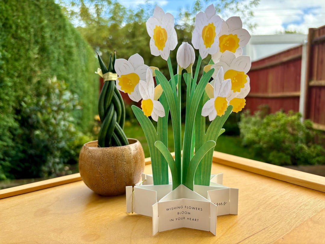 3D Daffodil Greeting Card - Unique Flower Card - Birthday Card ...