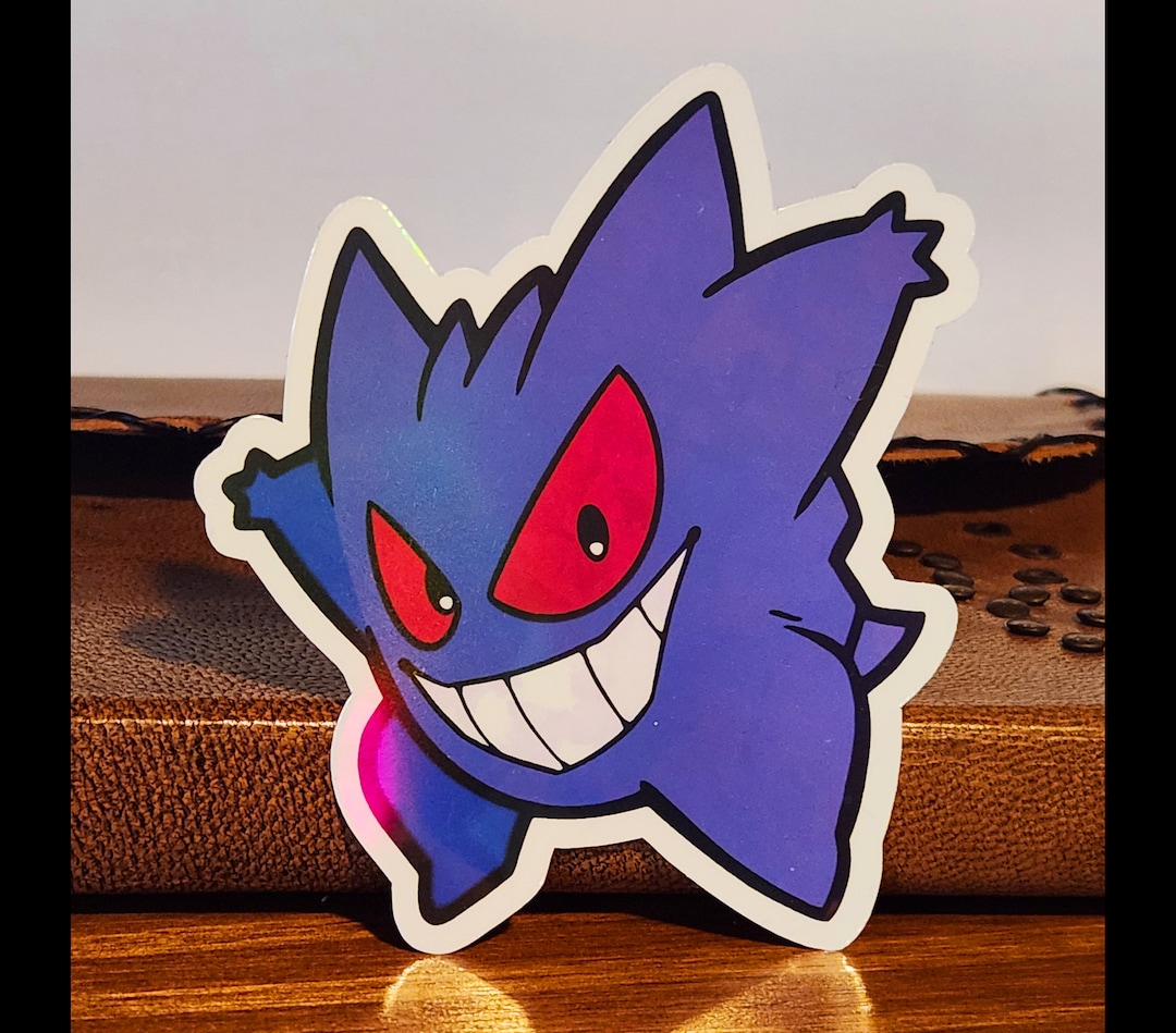 Gengar Vinyl Sticker, Waterproof Decal for Water Bottles, Laptop Cases ...