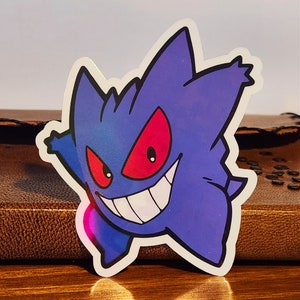 Gengar Vinyl Sticker, Waterproof Decal for Water Bottles, Laptop Cases ...