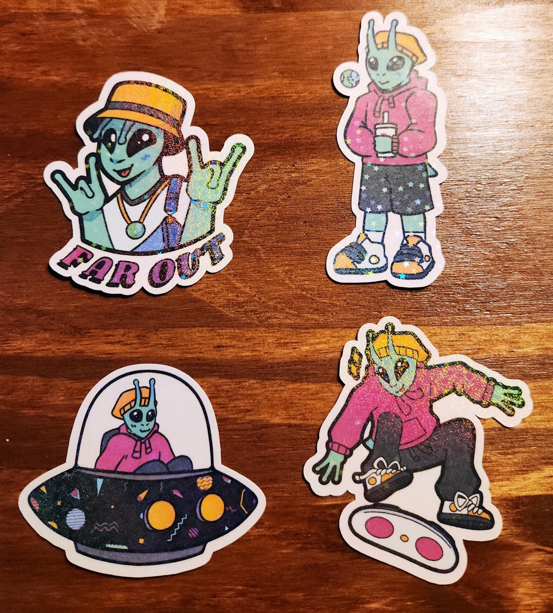 Cartoon Alien Sticker Pack Etsy