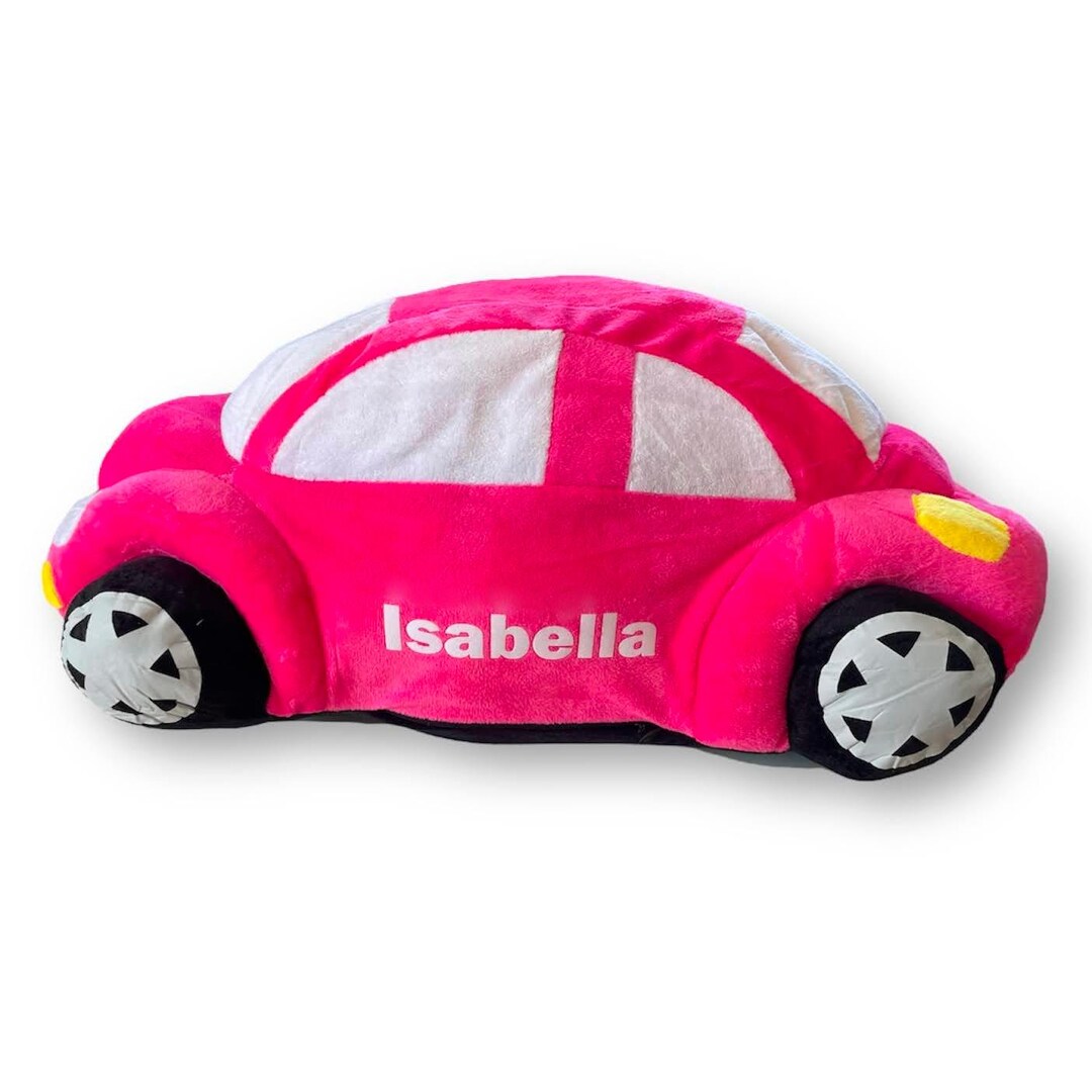 Personalised Car Plush Toy Pink - Etsy