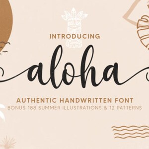 Aloha Font, Font With Tails, Handwritten Fonts, Crafters Font, Cricut ...