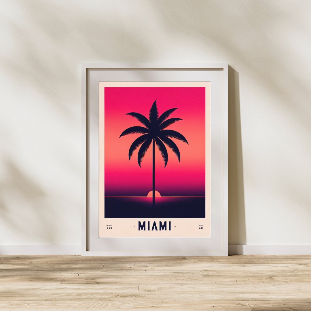 Miami Poster, South Beach Print, Hotline Miami Poster, Florida Print ...