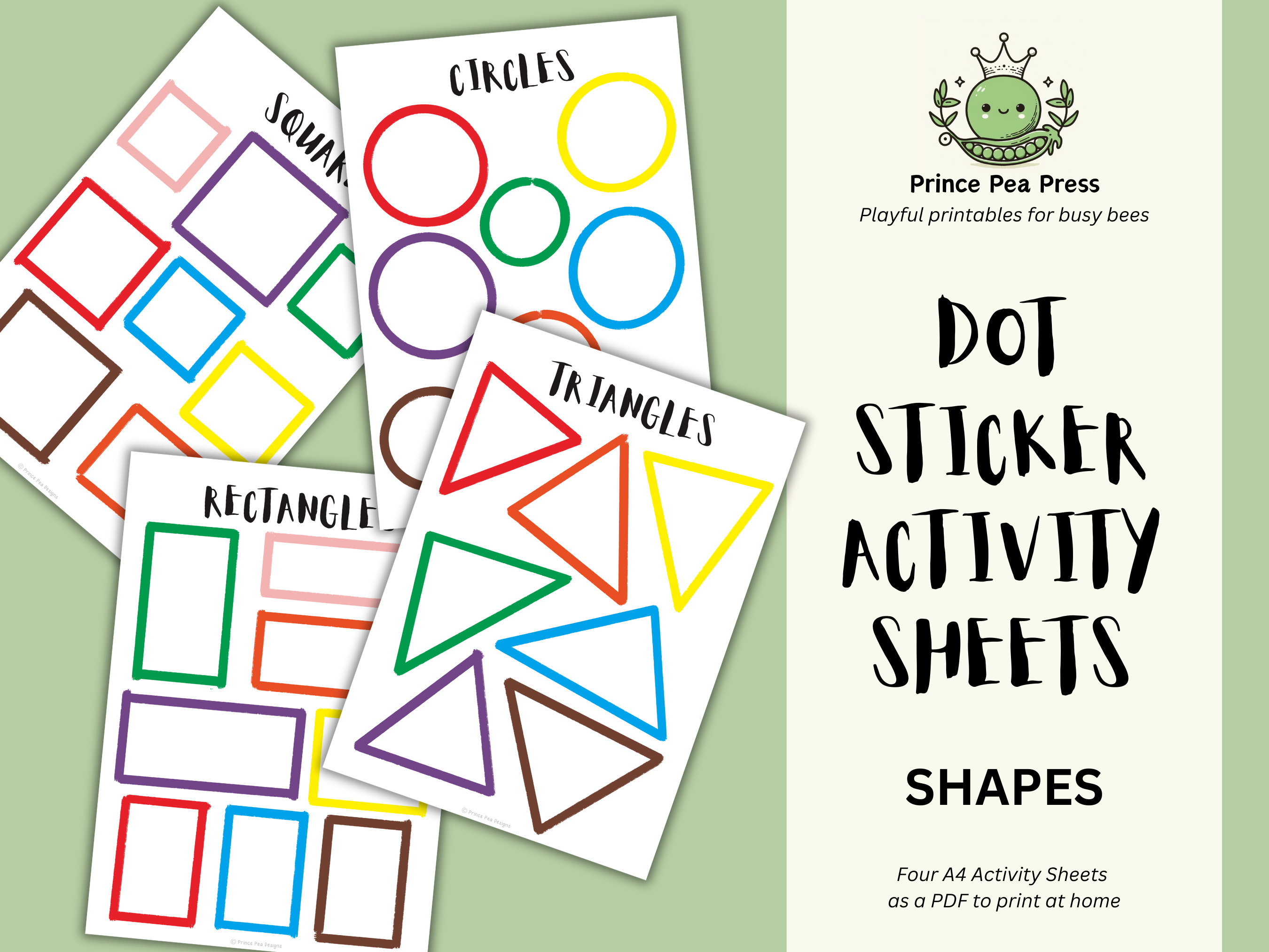 Dot Stickers Printable Shapes Colour Activity Sheets a Montessori ...