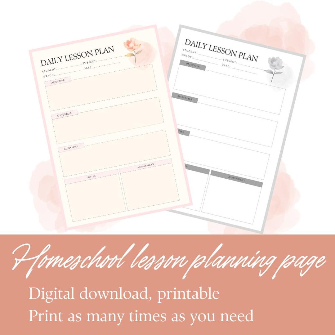 Aesthetic Homeschool Daily Lesson Planner | Homeschool and Classroom ...