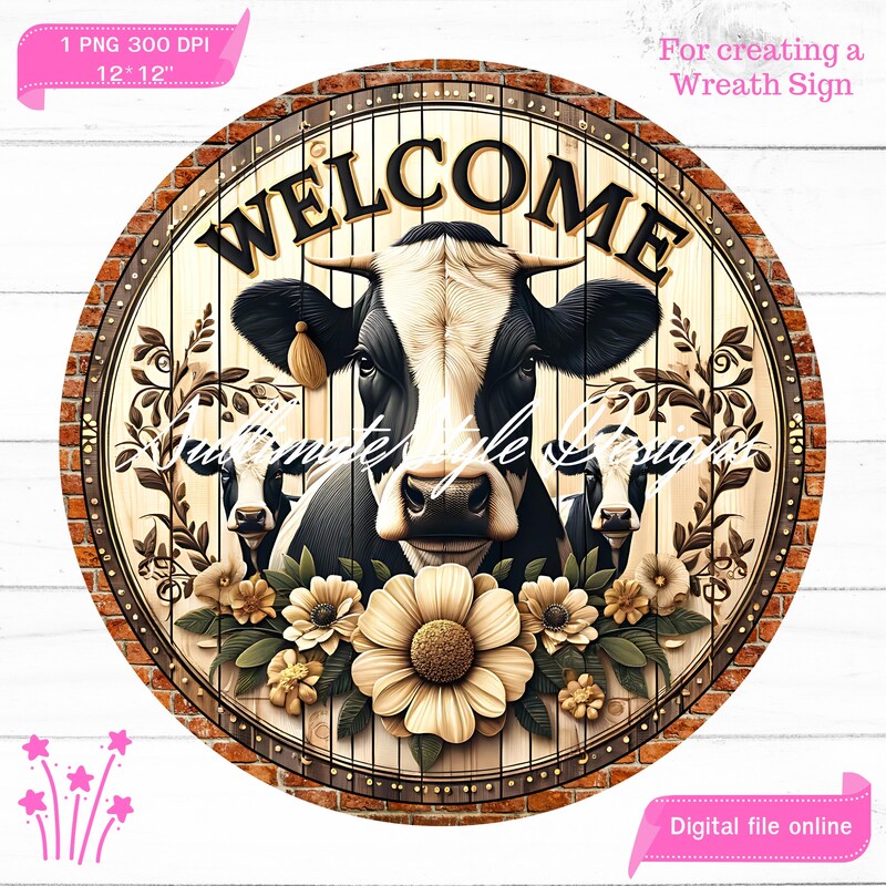 Cow Signs for Wreaths - Etsy