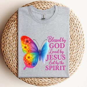 Watercolor Butterfly Christian Sublimation Design: Rainbow Floral ...