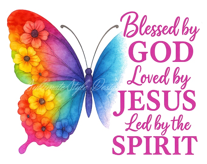 Christian Png, Blessed Butterfly Png, Butterfly Png, Sublimation ...
