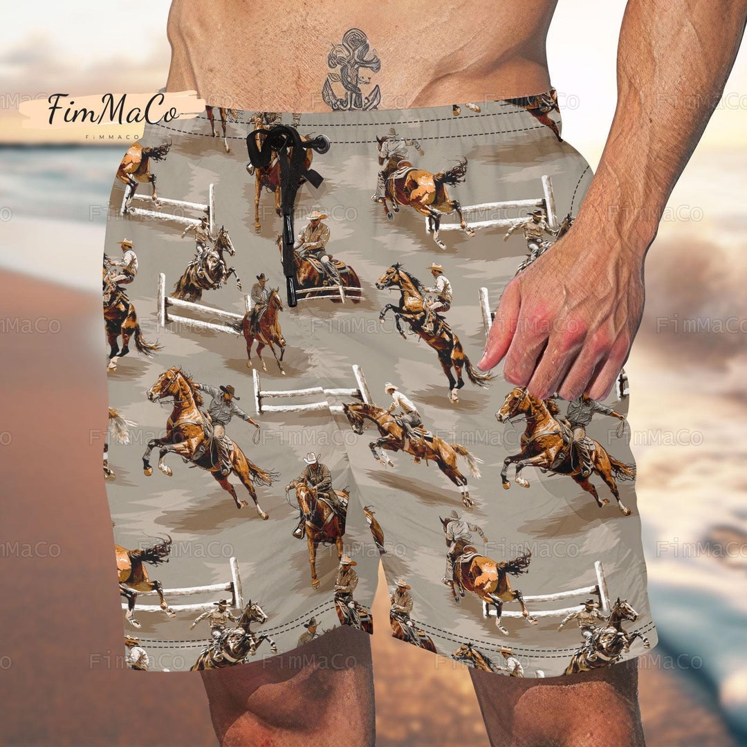 Western Cowboy Short, Cowboy Short, Retro Cowboy Mens Summer Short ...
