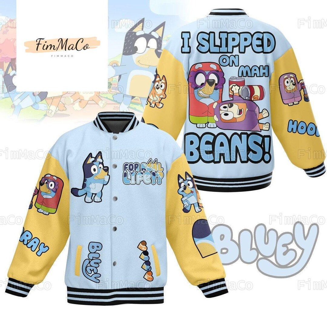 Bluey Baseball Jacket, Bluey Jacket, Funny Bluey Baseball Jacket, Bluey ...